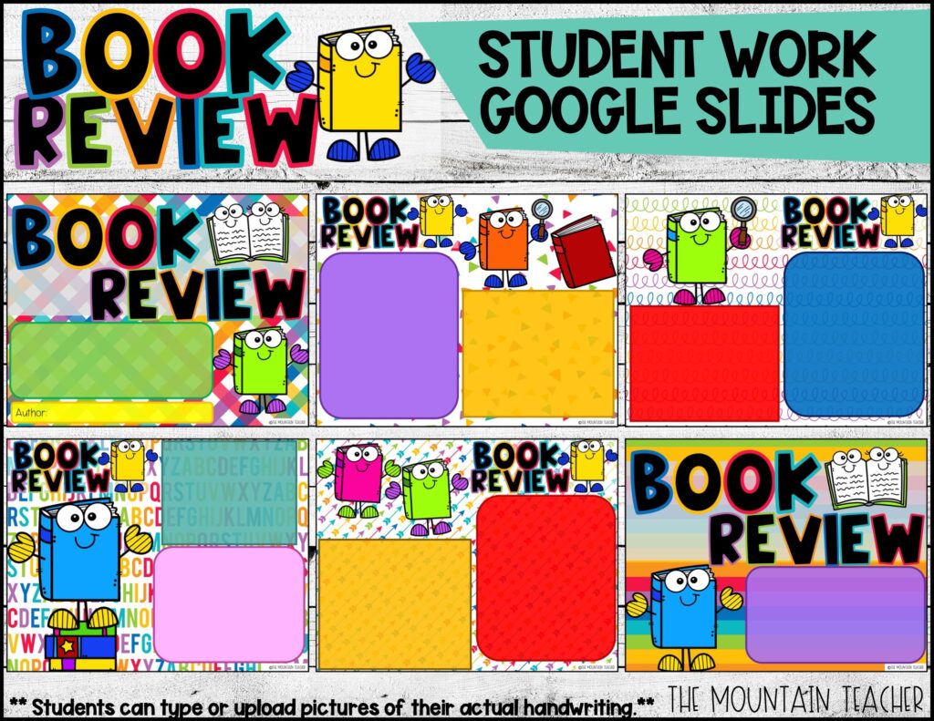 Book Review Graphic Organizer and Template for Google Slides includes ...