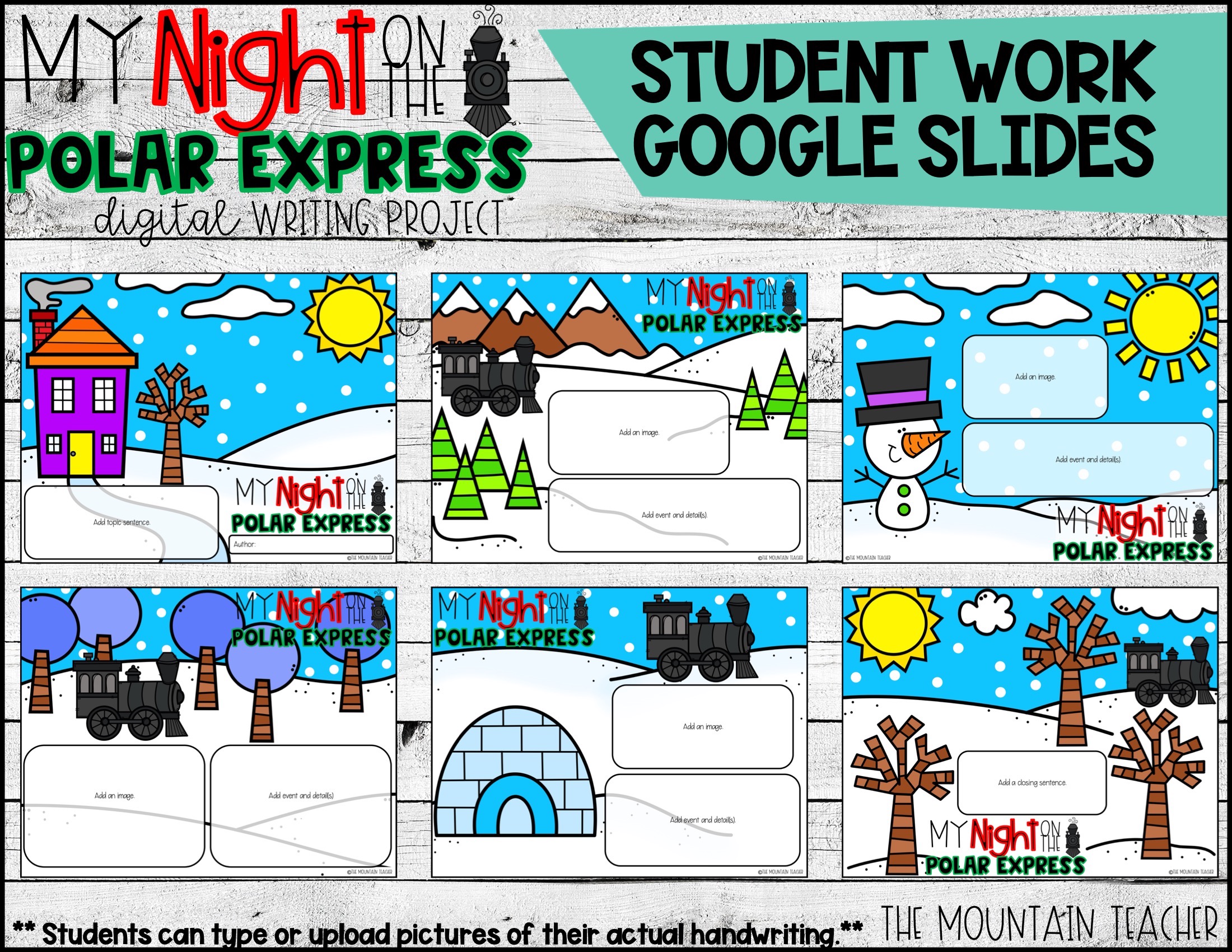 Polar Express Christmas Writing Activity for Google Slides with Videos ...