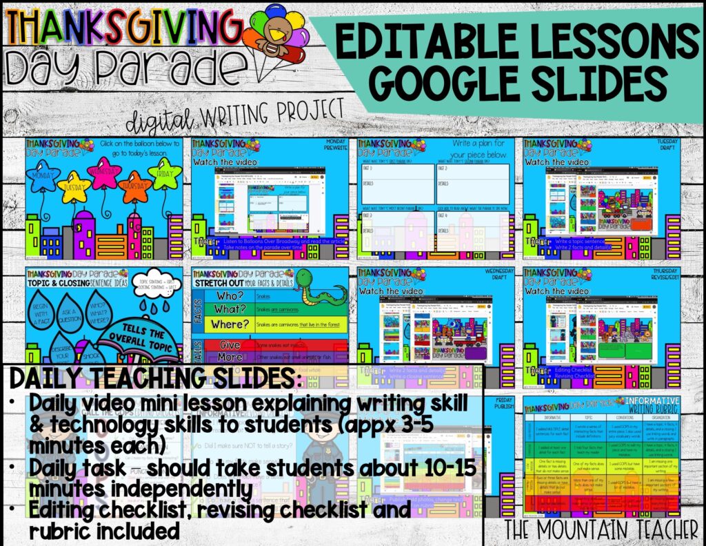 Macys Thanksgiving Day Parade Google Slides Writing Template and Videos ...