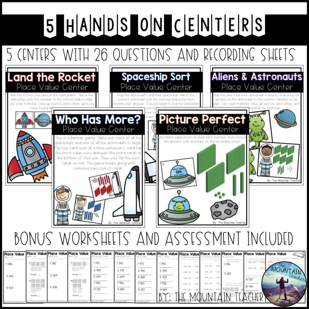 Place Value to 1000 Activities | 2nd Grade Math Centers | Made By Teachers