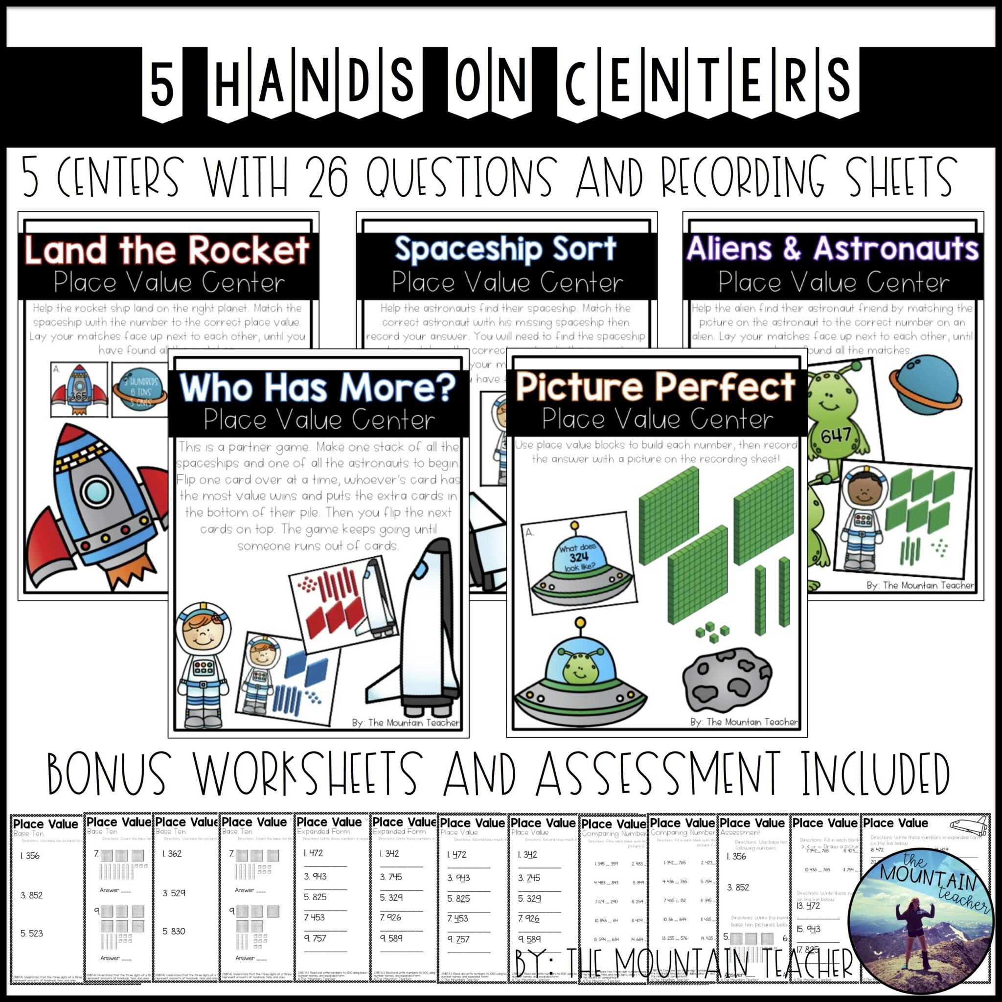 Place Value to 1000 Activities | 2nd Grade Math Centers | Made By Teachers