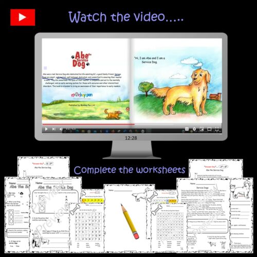 Service Animals w/added ELA skills, "Abe the Service Dog" | Made By ...