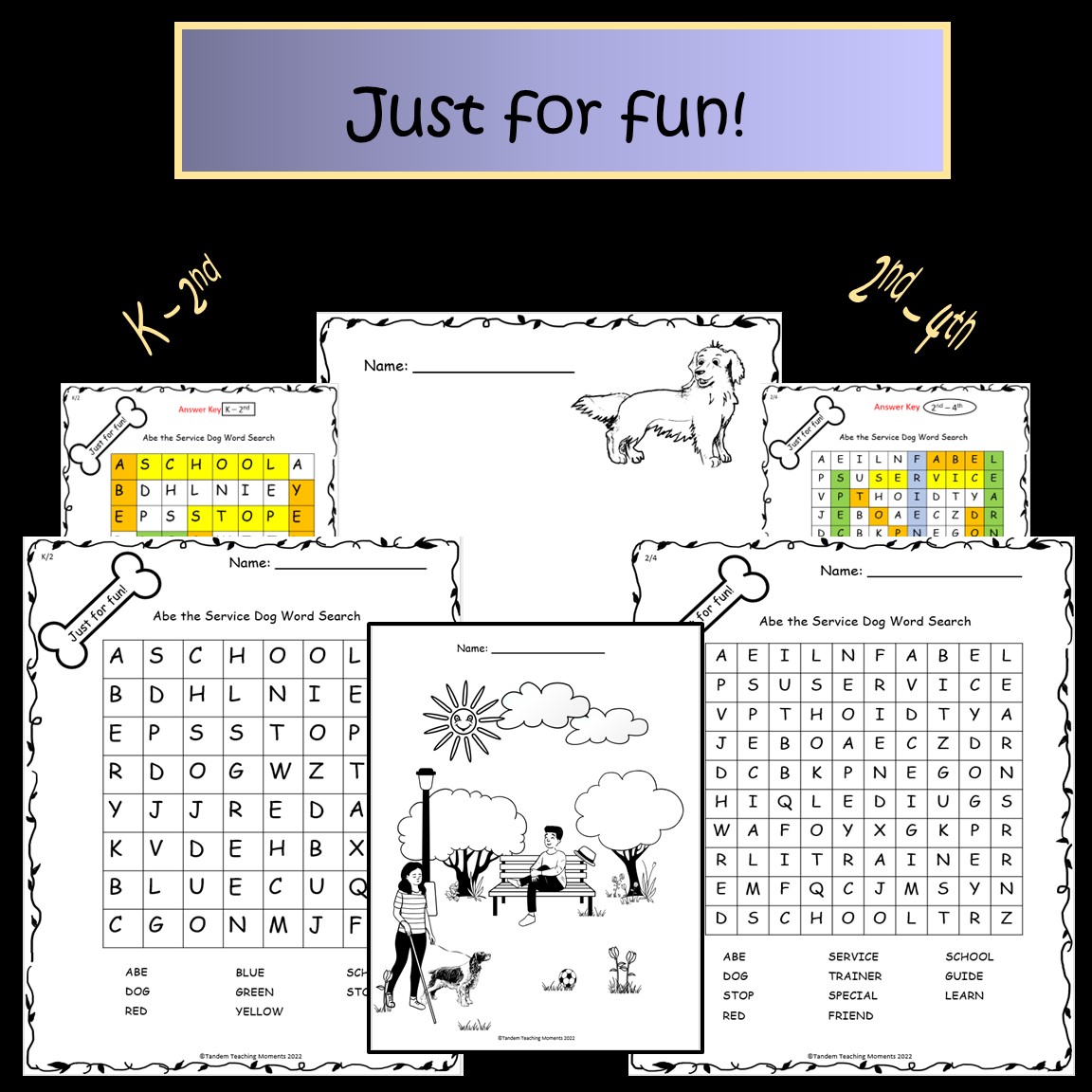 Service Animals w/added ELA skills, "Abe the Service Dog" | Made By ...