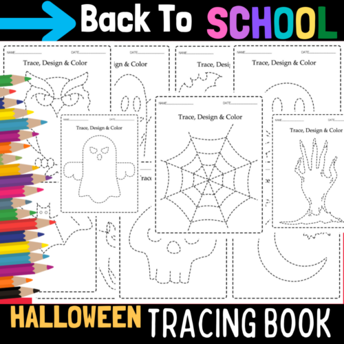 Halloween Tracing Book Learn to Draw Trace and Color | Made By Teachers