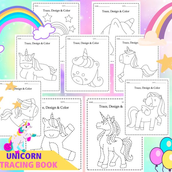Unicorn Picture Tracing Book Pencil Control Practice | Made By Teachers