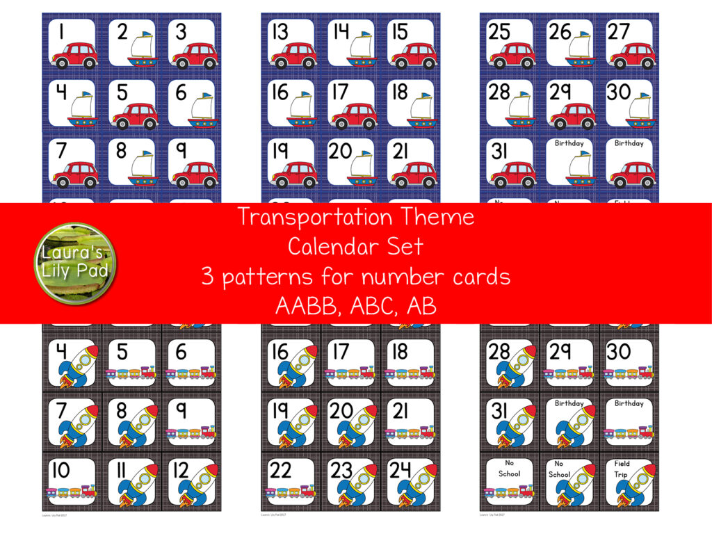 Transportation Calendar Set | Made By Teachers
