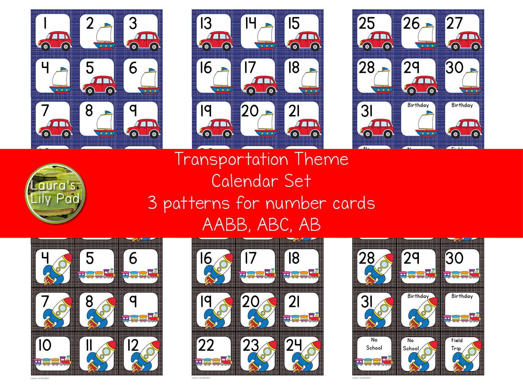 Transportation Calendar Set | Made By Teachers