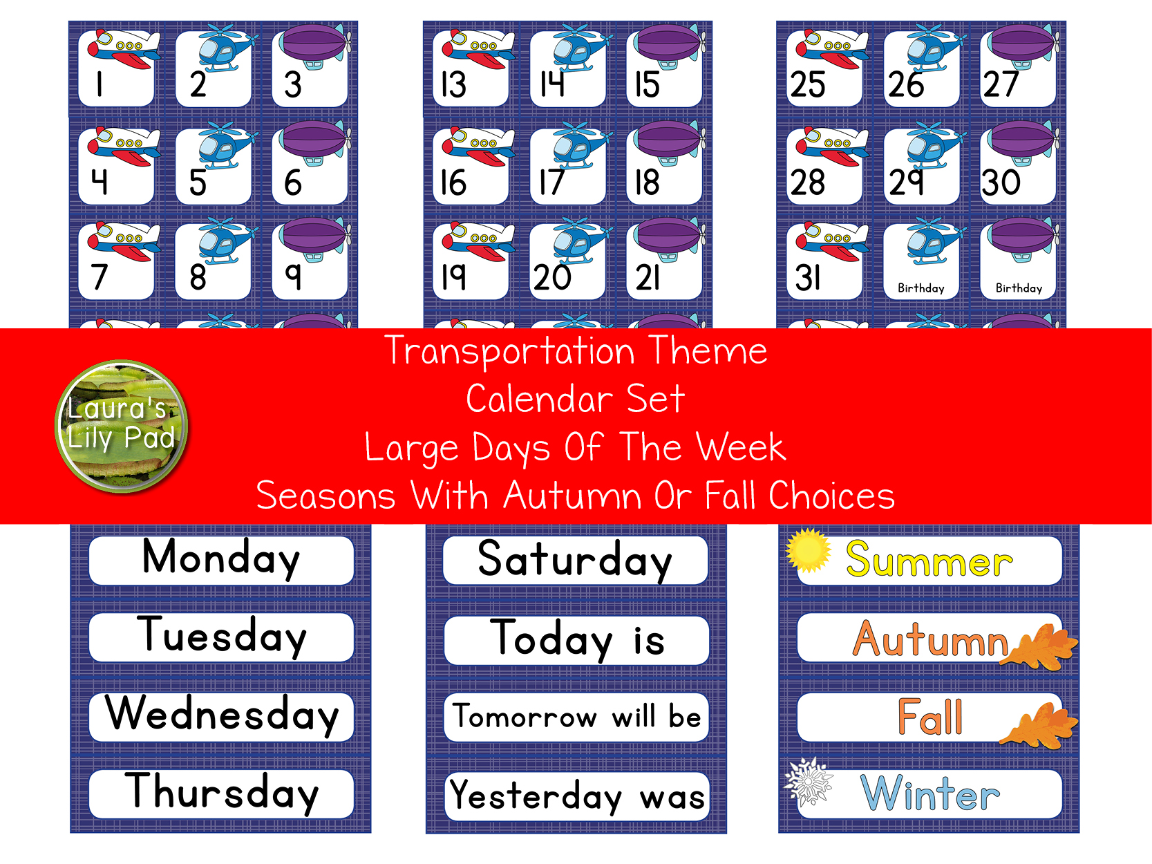 Transportation Calendar Set | Made By Teachers