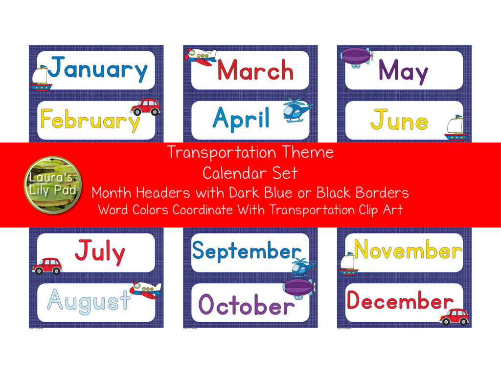 Transportation Calendar Set | Made By Teachers