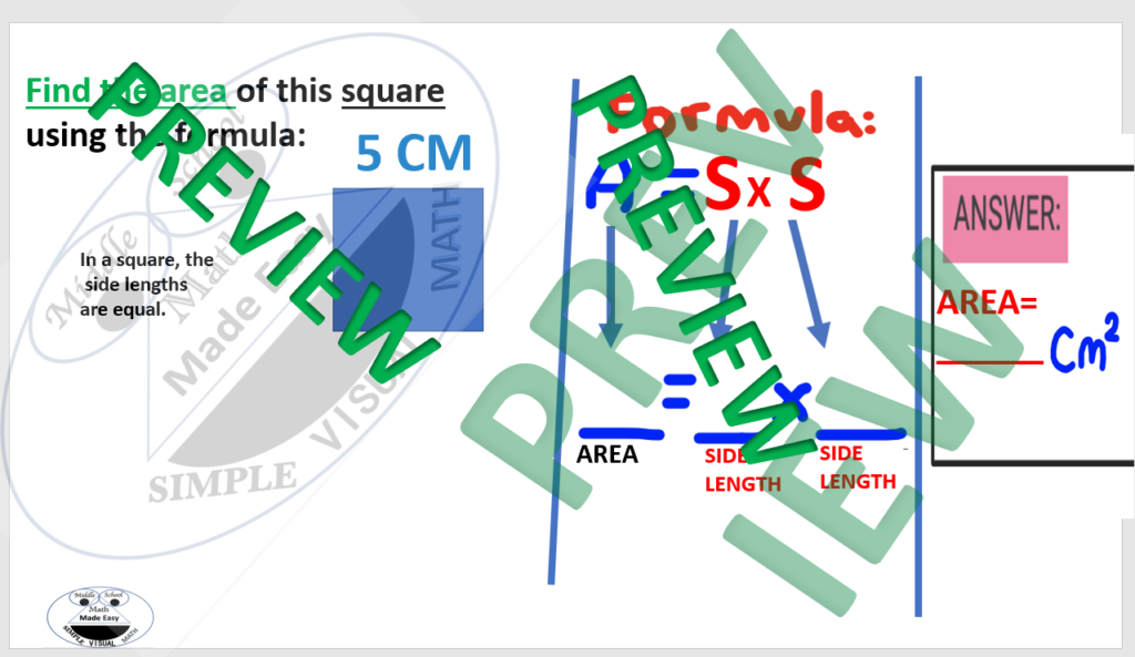 Find area of rectangles and squares using the formula: worksheet with ...