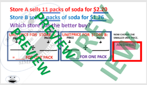 Better Buy with UNIT RATE worksheet with step by step guides and ...