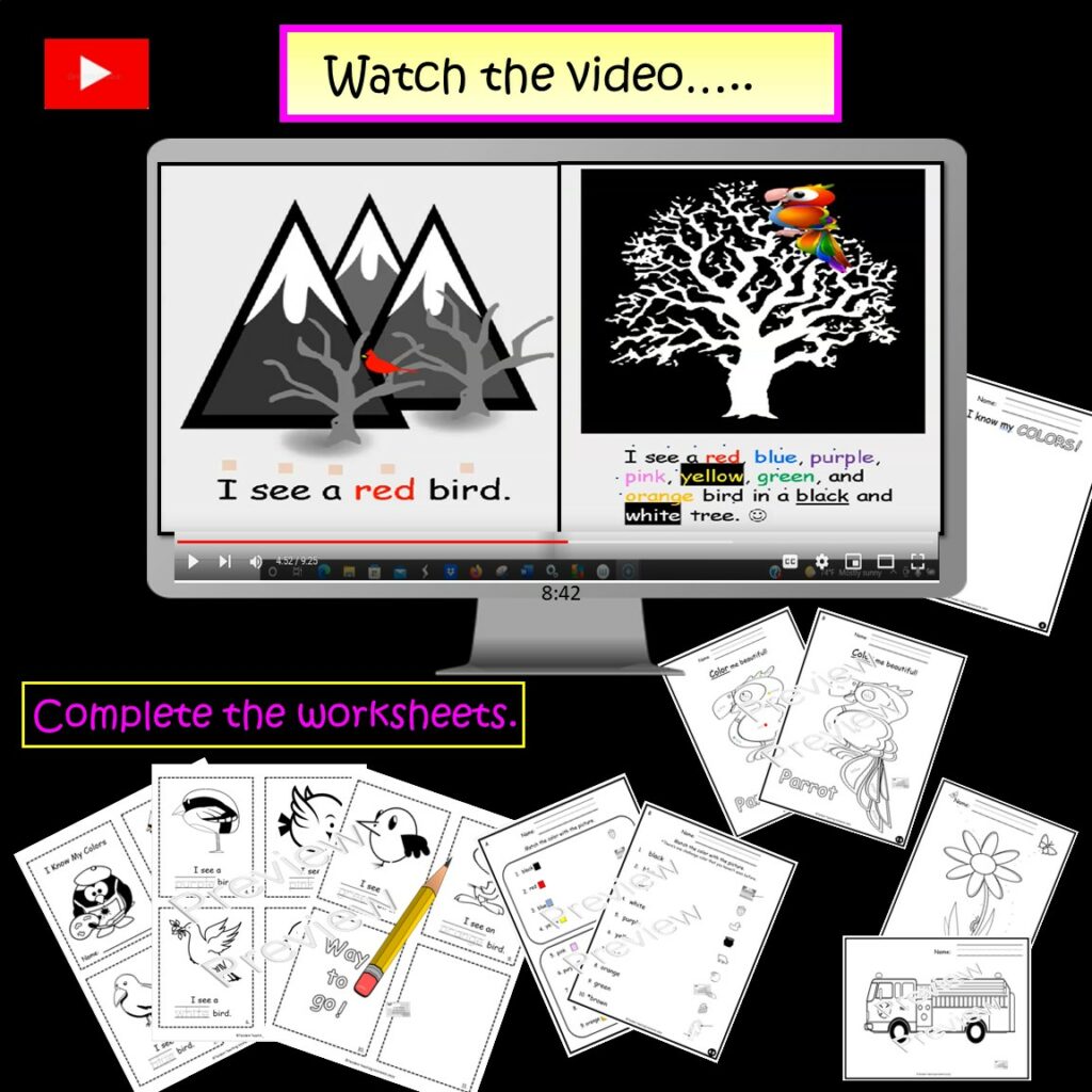 Colors mini-book & more Video & W.Sheets "I Know My Colors" - Made By ...