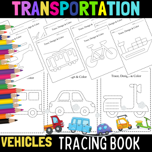 Transportation Vehicles Tracing Book Pencil Control Practice | Made By ...