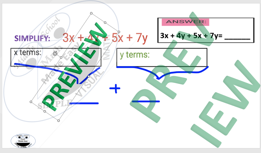 Combine Like terms: Worksheets with Graphic Organizers | Made By Teachers