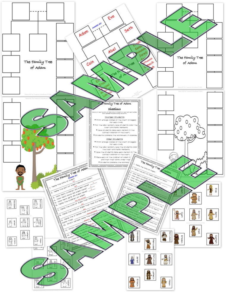 The Family Tree of Adam Chart and Worksheet | Made By Teachers