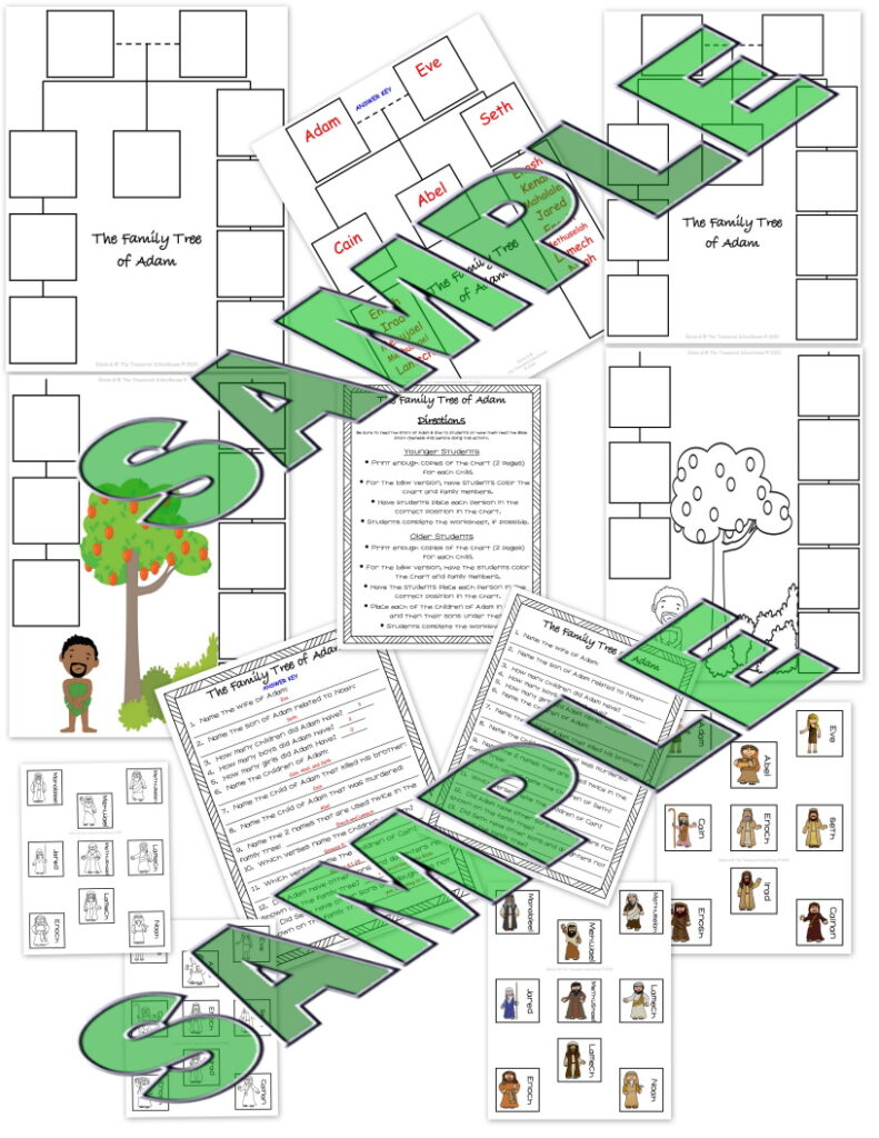 The Family Tree of Adam Chart and Worksheet | Made By Teachers