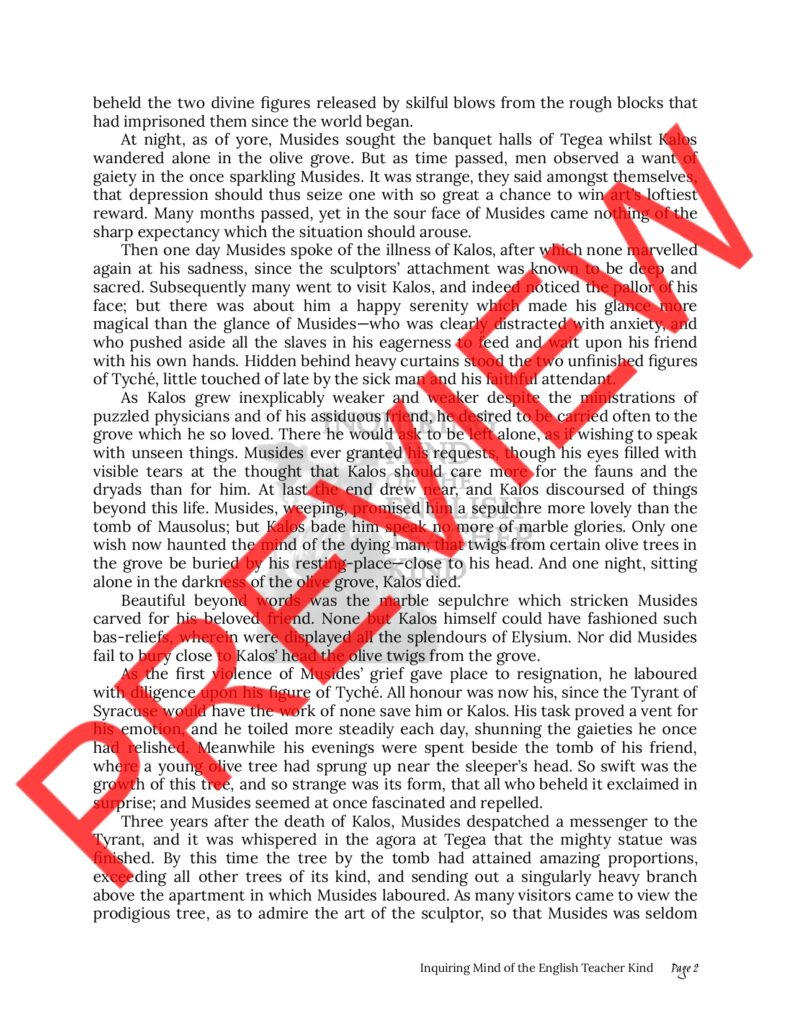 "The Tree" by H.P. Lovecraft Close Reading Analysis Worksheet | Made By ...