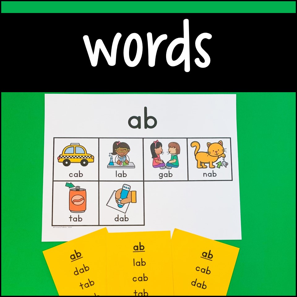 CVC Word Reading Fluency for ab Word Family - Made By Teachers