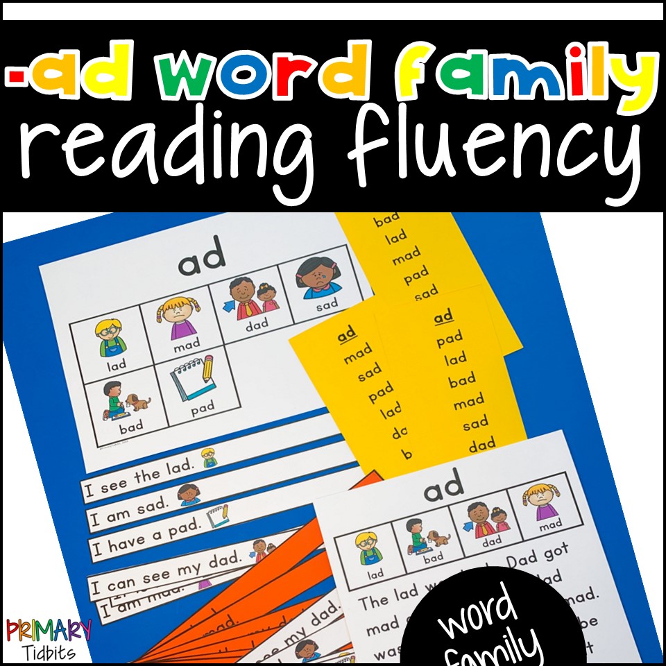 CVC Word Reading Fluency for ad Word Family | Made By Teachers