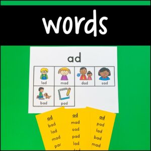 CVC Word Reading Fluency for ad Word Family | Made By Teachers