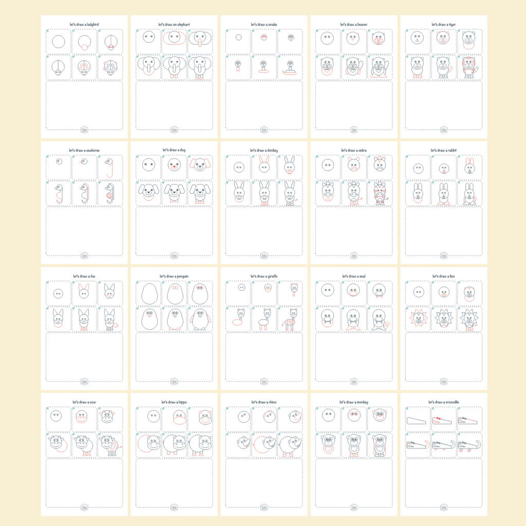 How to draw animals for kids | Easy drawing steps by using simple ...