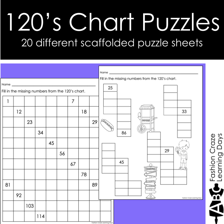 120 Chart Puzzles | Made By Teachers