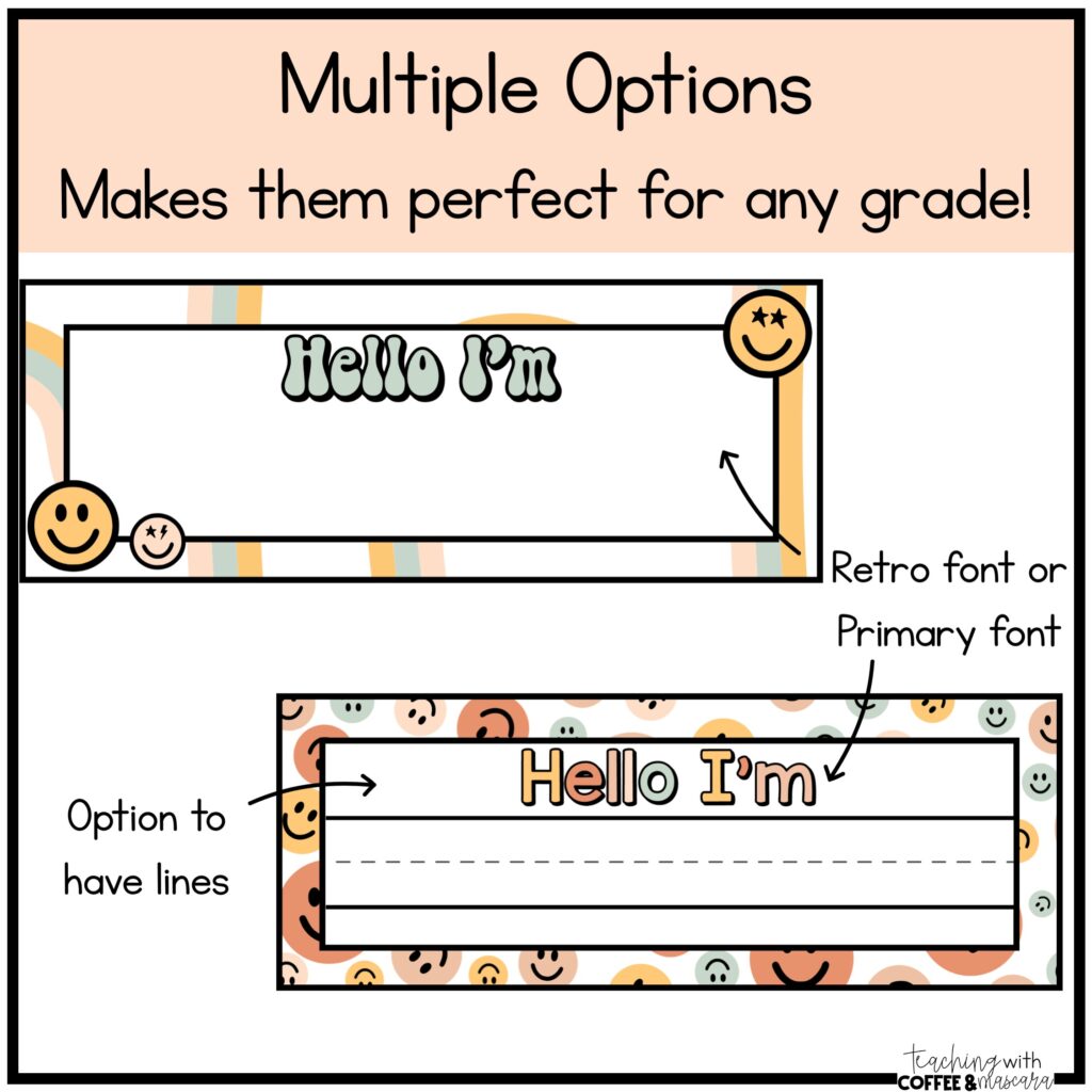 Desk Name Tags Boho Retro | Made By Teachers