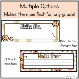 Desk Name Tags Boho Retro | Made By Teachers