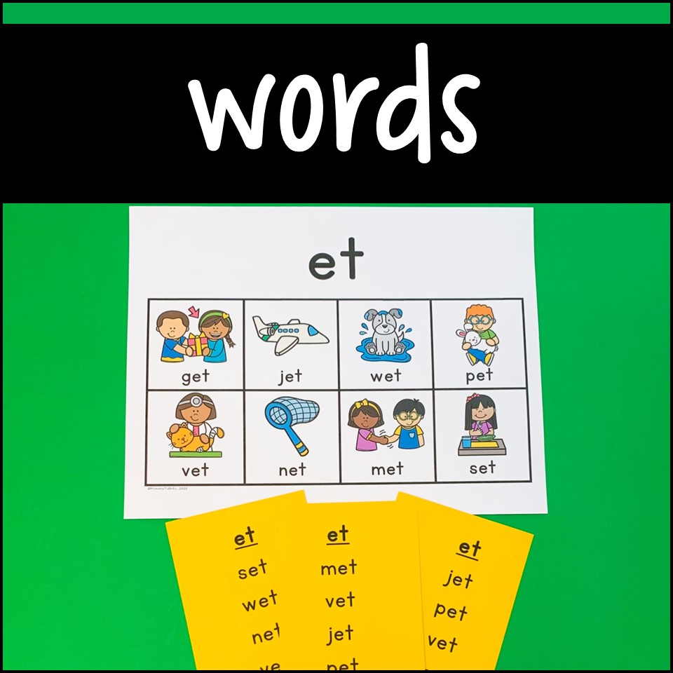 CVC Word Reading Fluency for et Word Family | Made By Teachers