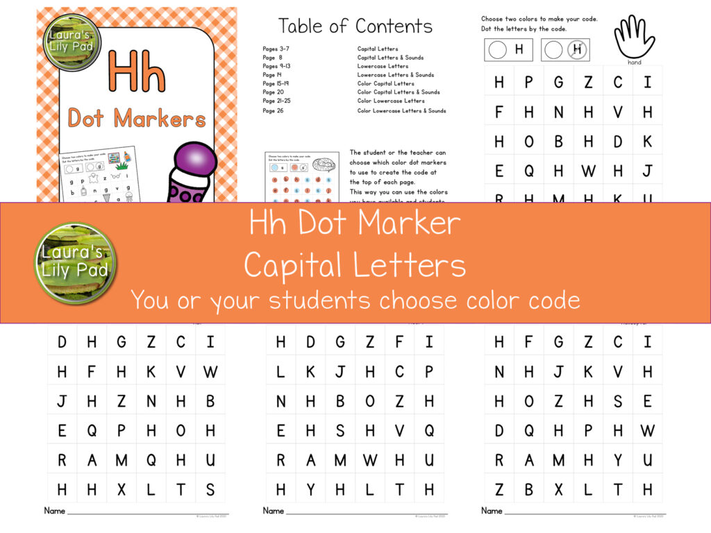Alphabet Letter H Dot Marker Center - Made By Teachers