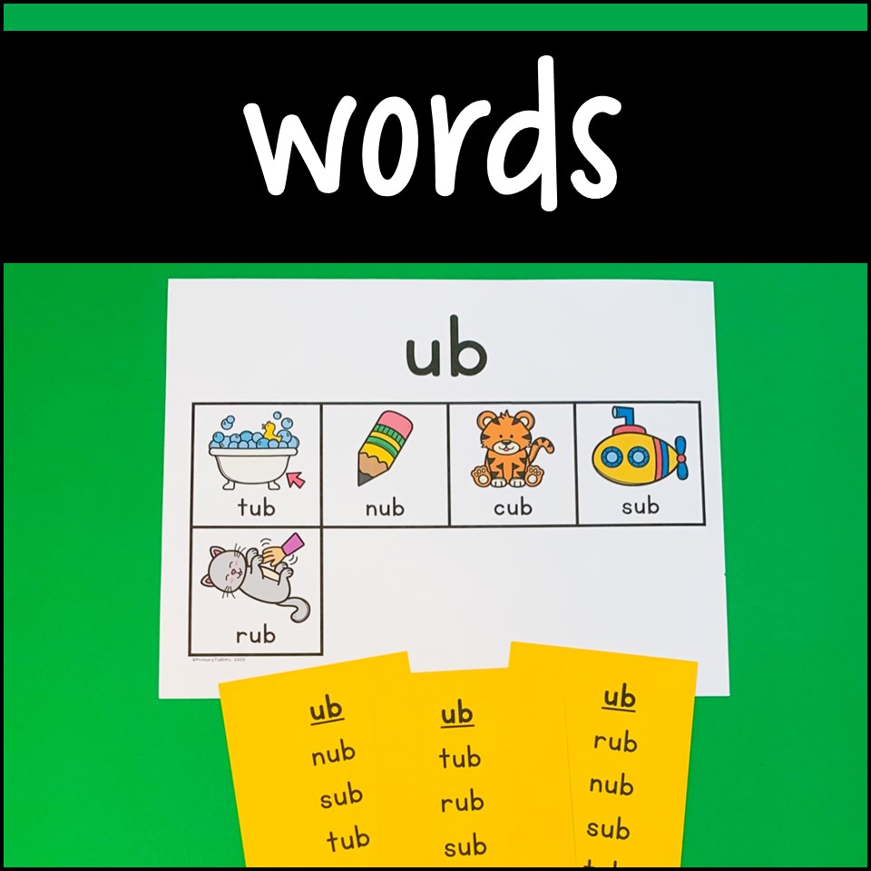 CVC Word Reading Fluency for ub Word Family - Made By Teachers