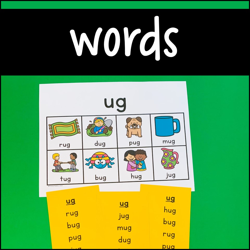 CVC Word Reading Fluency for ug Word Family | Made By Teachers