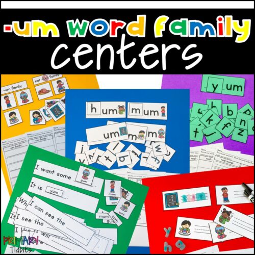 CVC Word Family Activity Centers for um Word Family | Made By Teachers