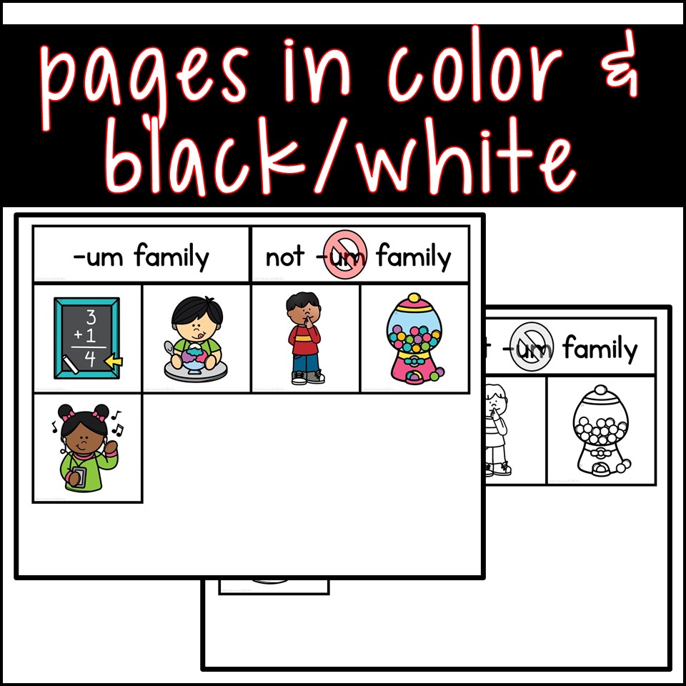 CVC Word Family Activity Centers for um Word Family | Made By Teachers