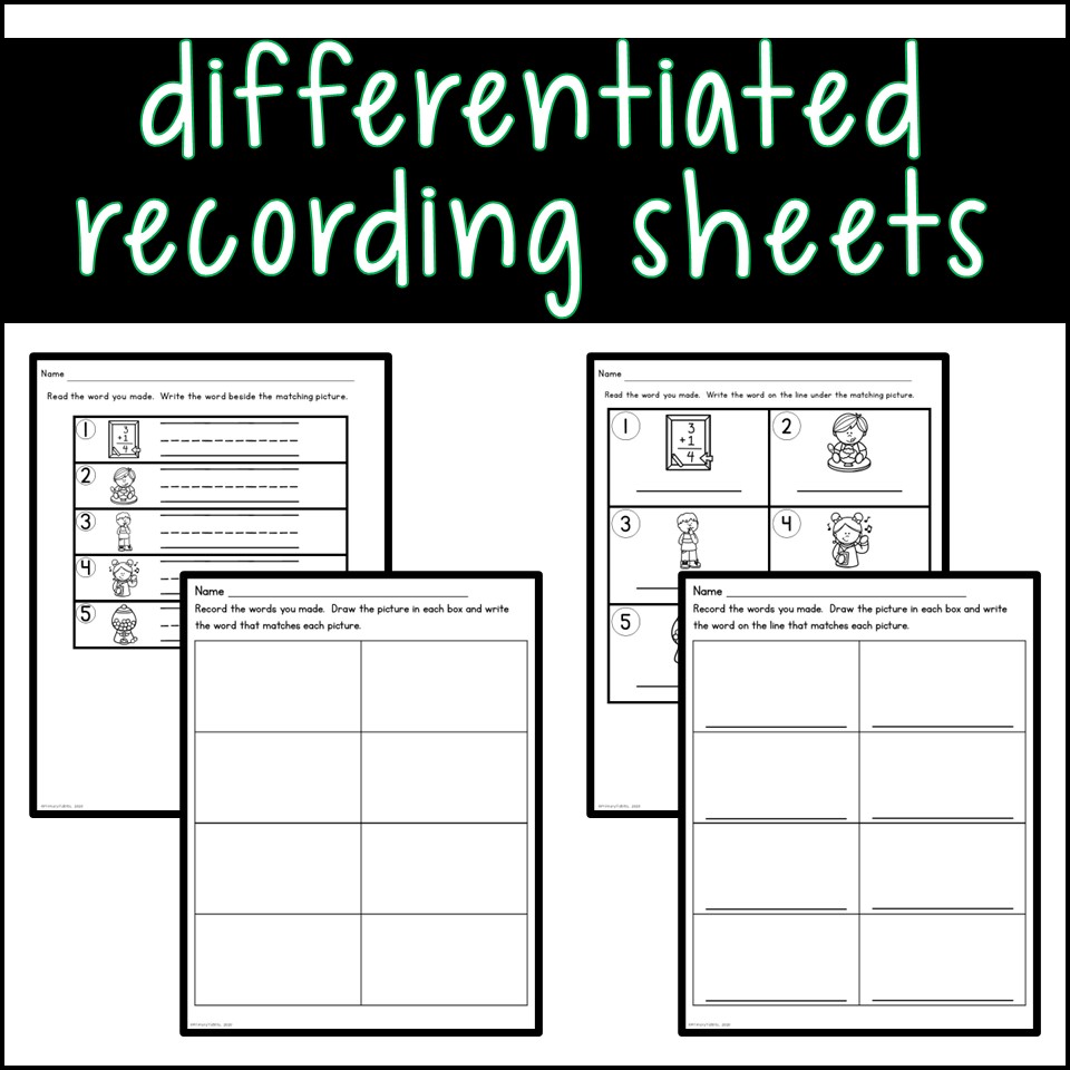 CVC Word Family Activity Centers for um Word Family | Made By Teachers