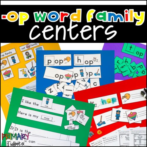 CVC Word Family Activity Centers for op Word Family | Made By Teachers