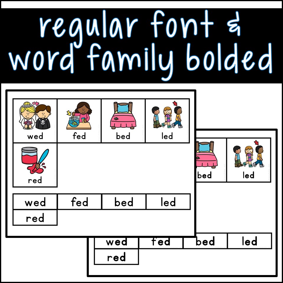 CVC Word Family Activity Centers for ed Word Family - Made By Teachers