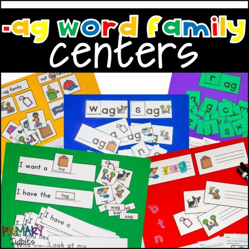 CVC Word Family Activity Centers for ag Word Family | Made By Teachers