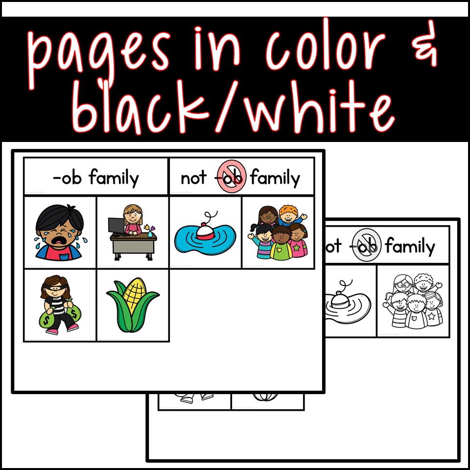 CVC Word Family Activity Centers for ob Word Family | Made By Teachers