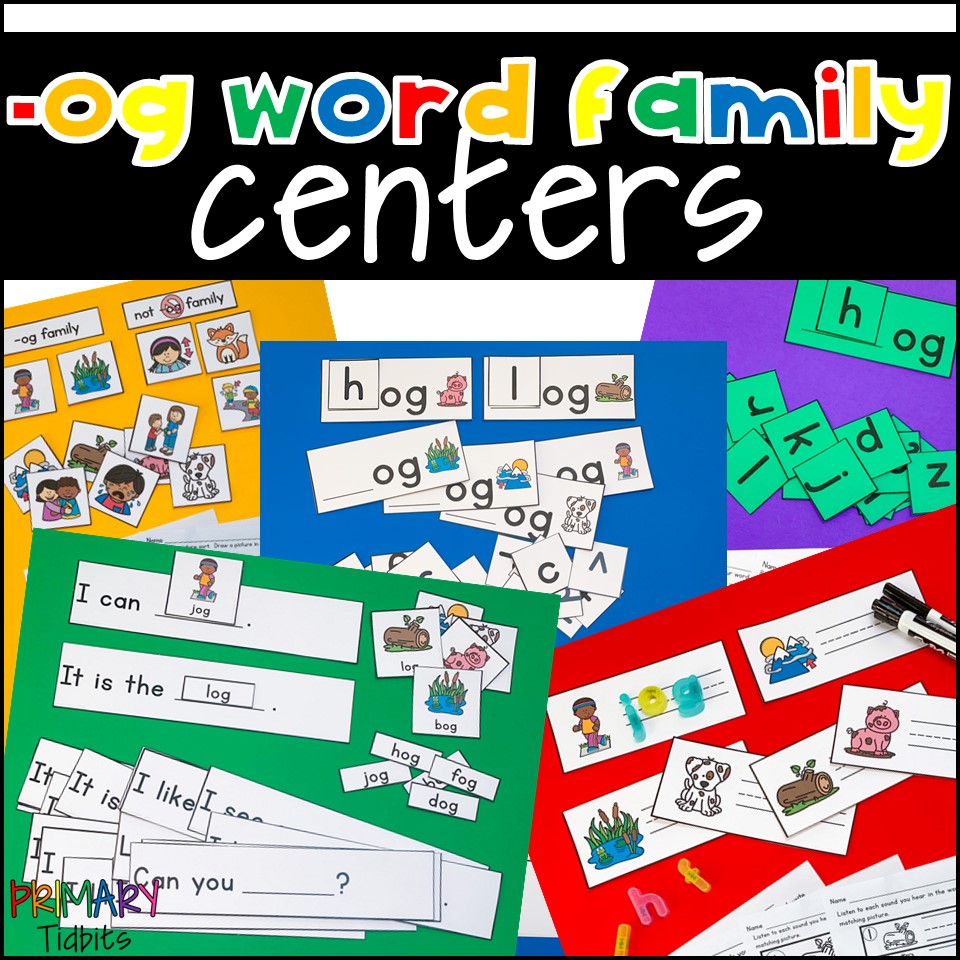 CVC Word Family Activity Centers for og Word Family | Made By Teachers
