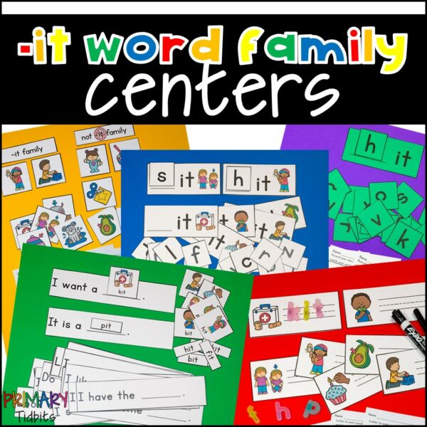 CVC Word Family Activity Centers for it Word Family - Made By Teachers