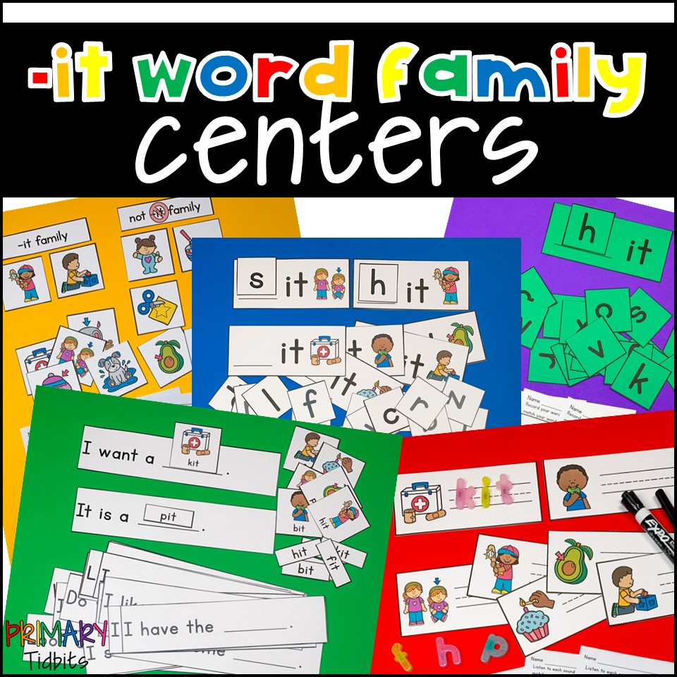 CVC Word Family Activity Centers for it Word Family | Made By Teachers