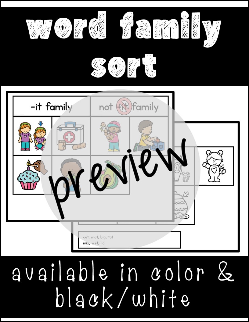 CVC Word Family Activity Centers for it Word Family - Made By Teachers