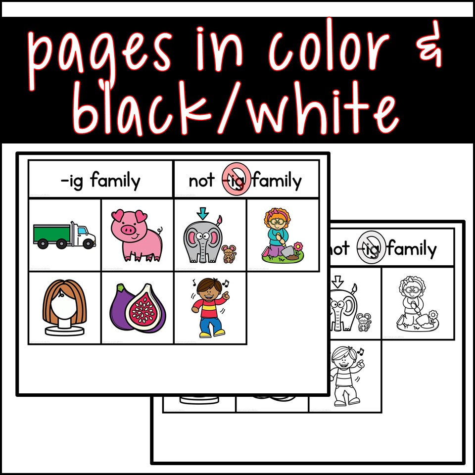 CVC Word Family Activity Centers for ig Word Family - Made By Teachers