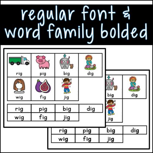 CVC Word Family Activity Centers for ig Word Family - Made By Teachers