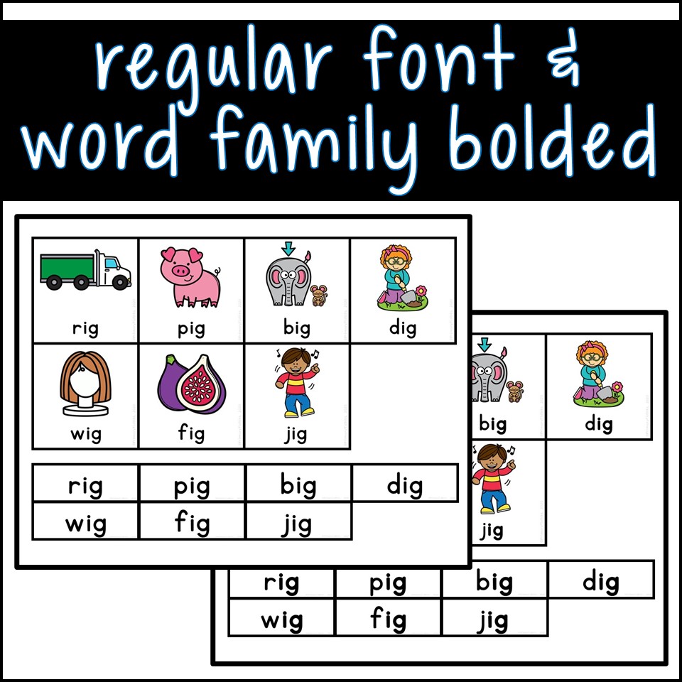 CVC Word Family Activity Centers for ig Word Family - Made By Teachers