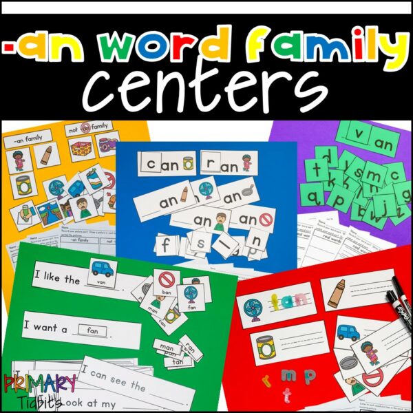 CVC Word Family Activity Centers for an Word Family | Made By Teachers