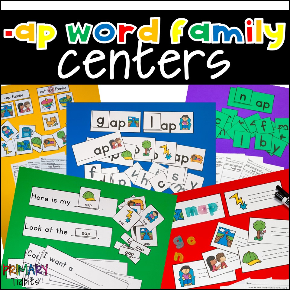 CVC Word Family Activity Centers for ap Word Family | Made By Teachers