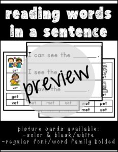 CVC Word Family Activity Centers for et Word Family - Made By Teachers