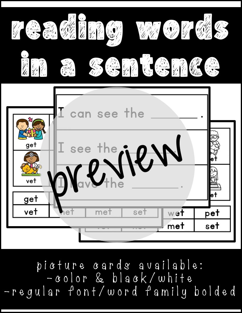 CVC Word Family Activity Centers for et Word Family | Made By Teachers